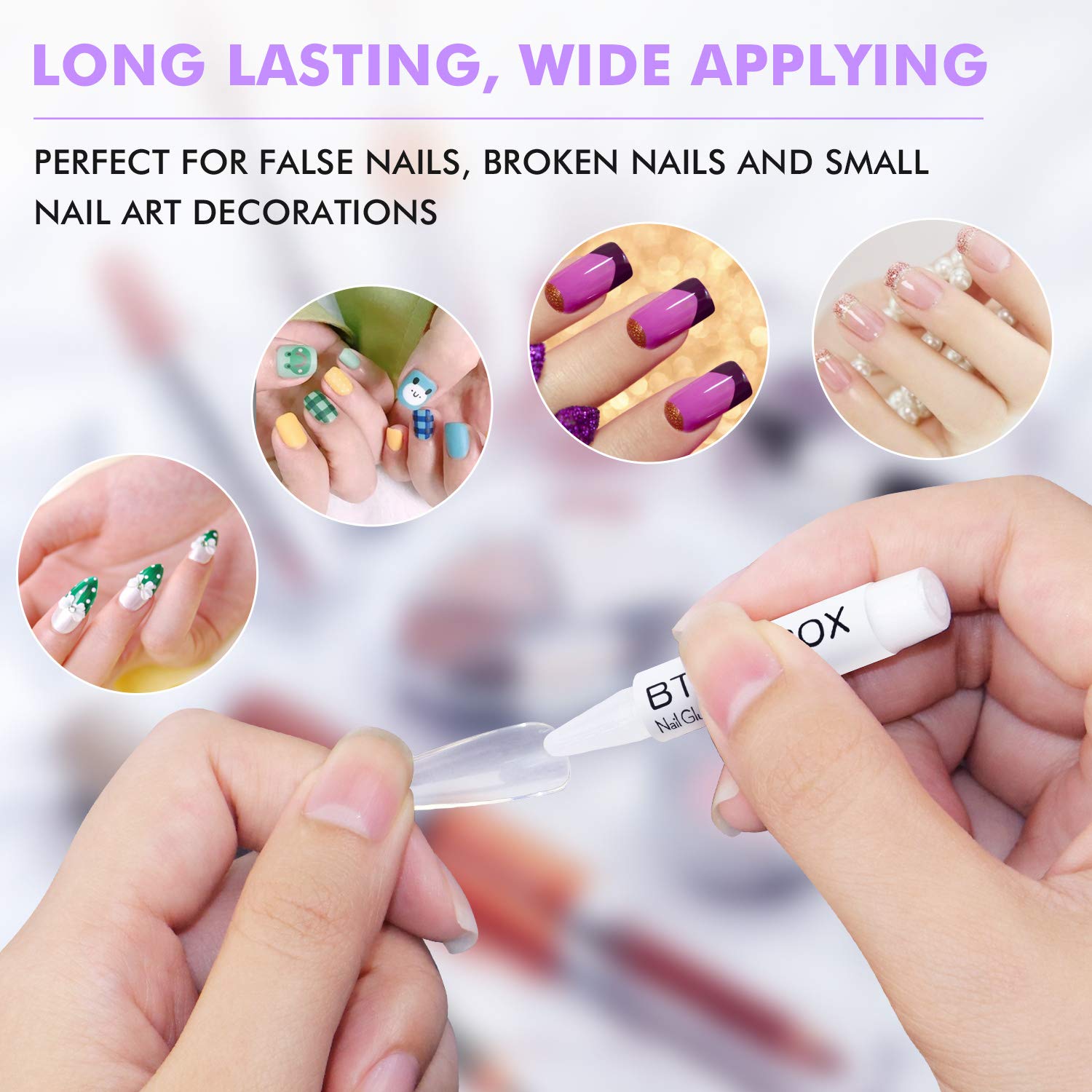 LIDUI-Nail Glue for Acrylic Nails - Nail Glue for Press On Nails, 8 Pcs ...