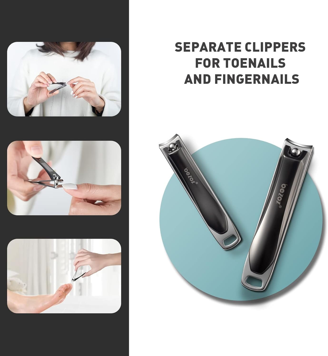 LIDUI-Nails Clipper, Ergonomic Toenail and Fingernails Clipper with Non ...