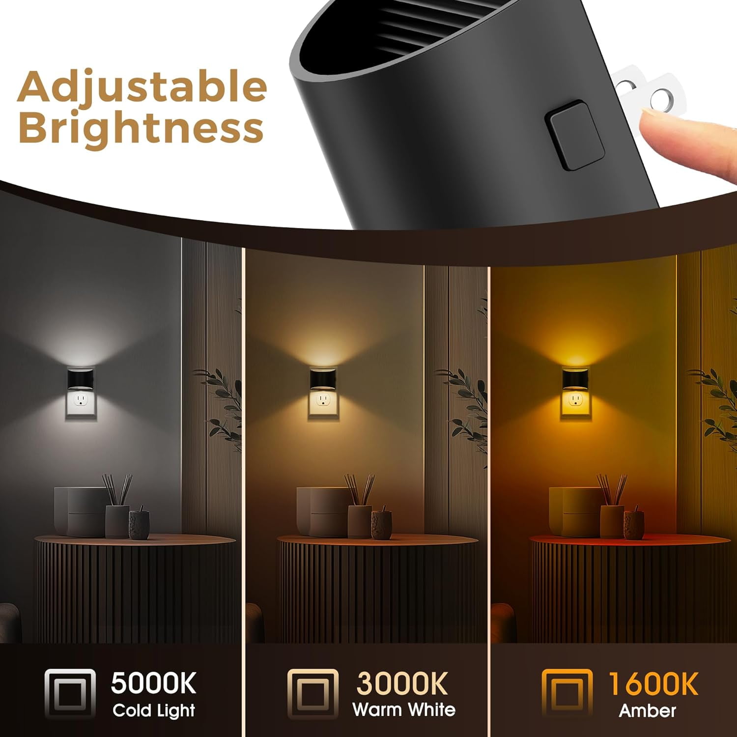 LIDUI-Night Lights Plug into Wall with 3CCT Adjustable (1600K/3000K ...