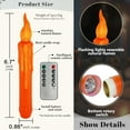 LIDUI-Orange Flameless Short Taper Candles, Real Wax Hand Dipped LED ...