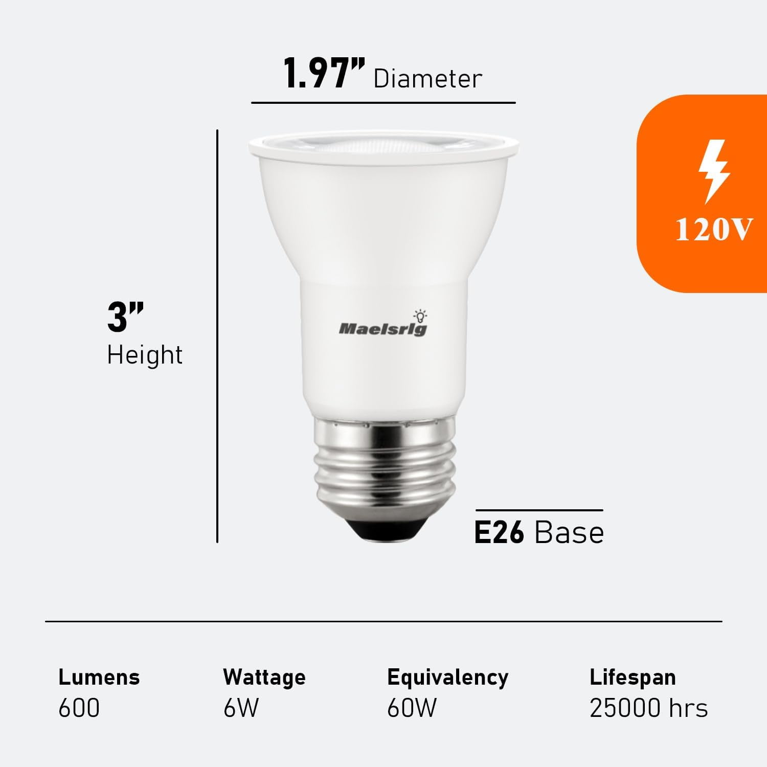 LIDUI-PAR16 LED Long Neck Recessed Spotlight Bulb, 6W(60W-75W ...