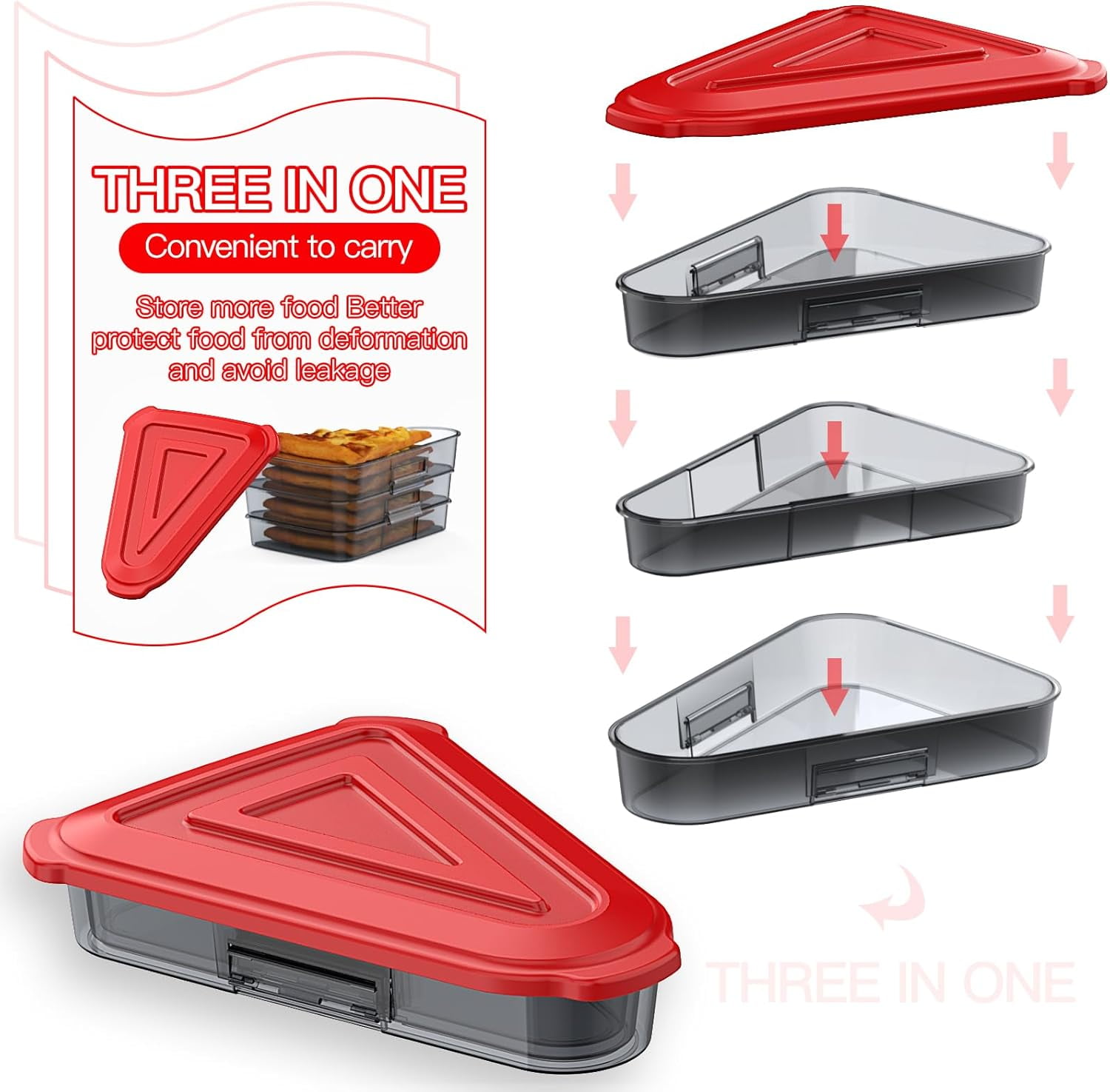 LIDUI-Pizza Storage Container, Expandable Pizza Slice Container ...