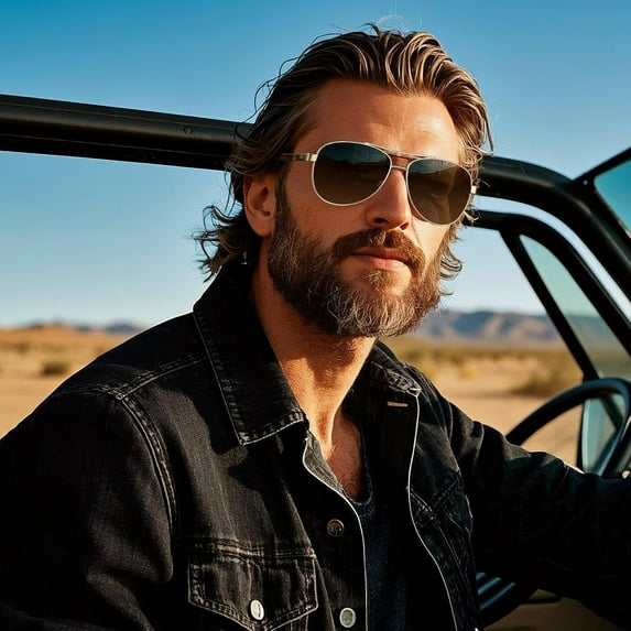 LIDUI-Polarized Sunglasses for Men UV Protection, Classic Pilot Style ...