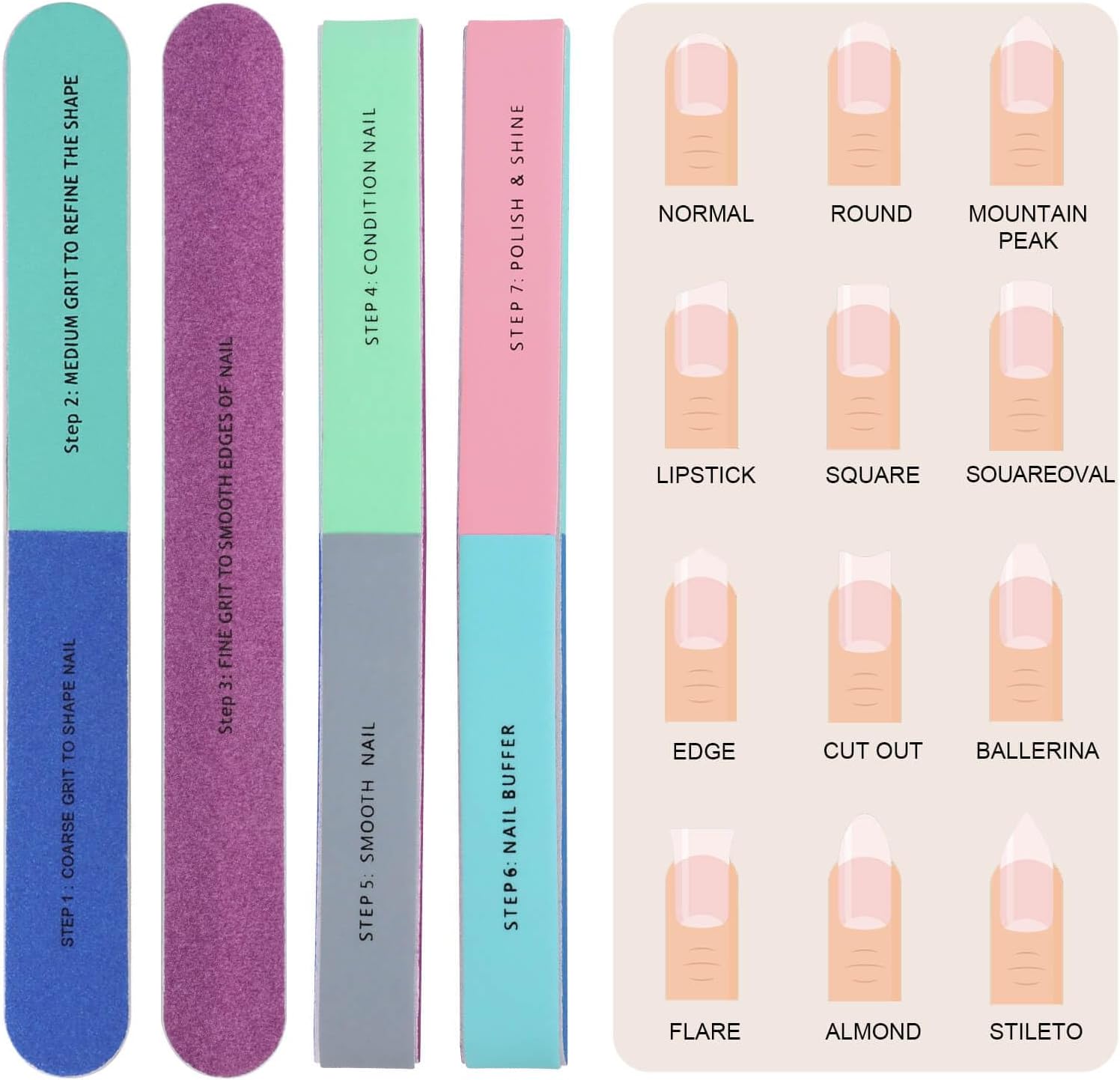 LIDUI-Professional Nail Buffer Block, Nail Buffer for Natural Nails ...