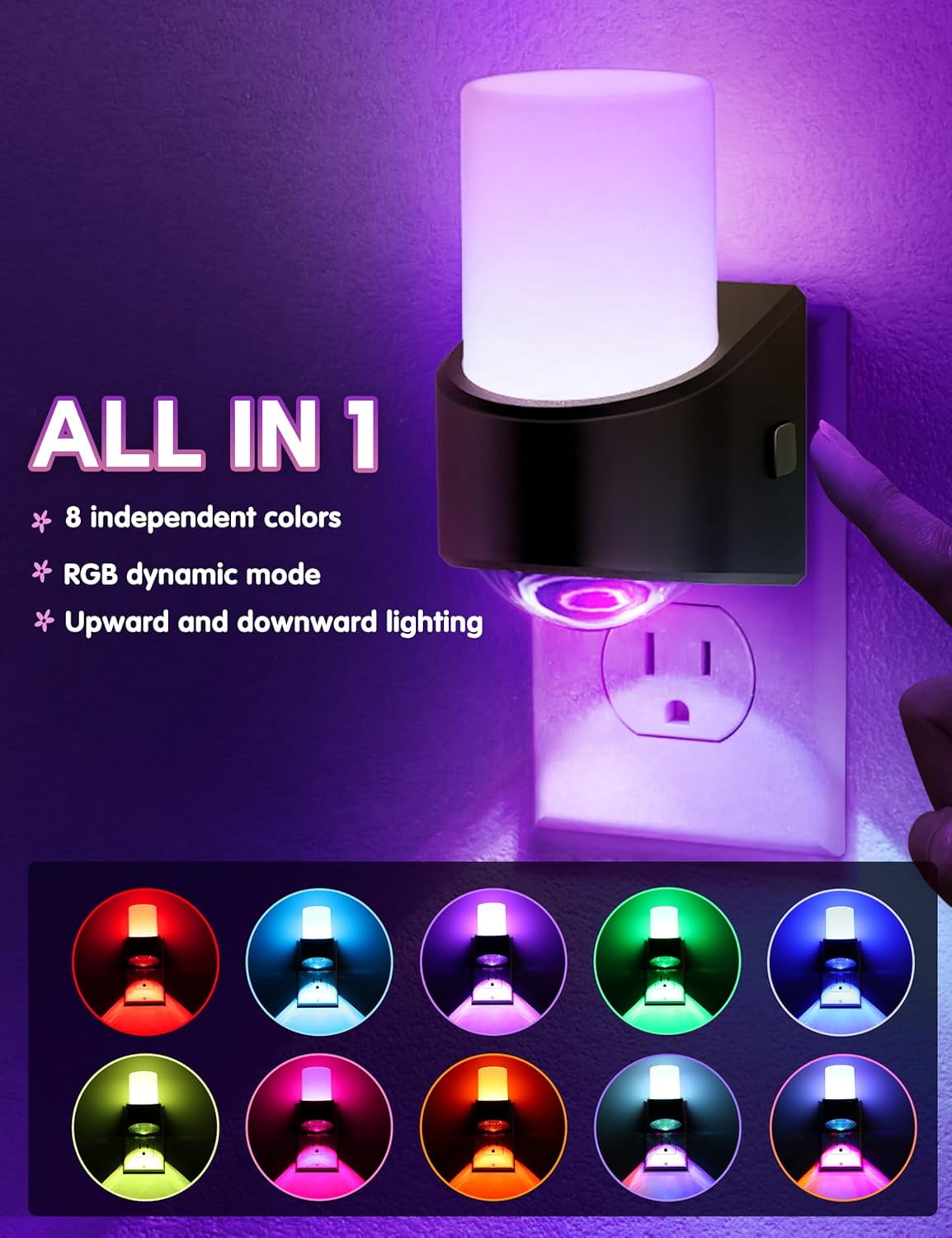 LIDUI-Projector Night Light Plug in Night Lights Plug into Wall with ...