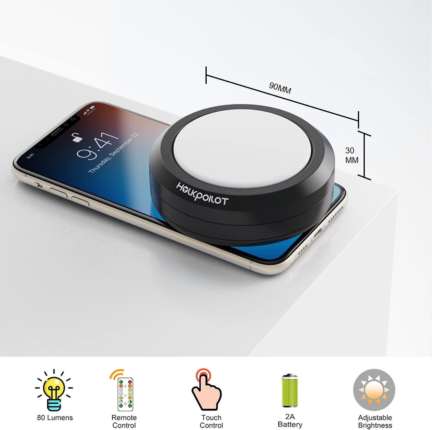 LIDUI-Puck Lights with Remote Control, LED Under Cabinet/Under Counter ...