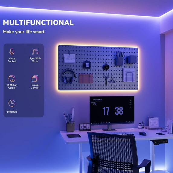 LIDUI-RGB COB LED Strip Light 9.84ft/3m,UL Listed 840LEDs/m 24V Color ...