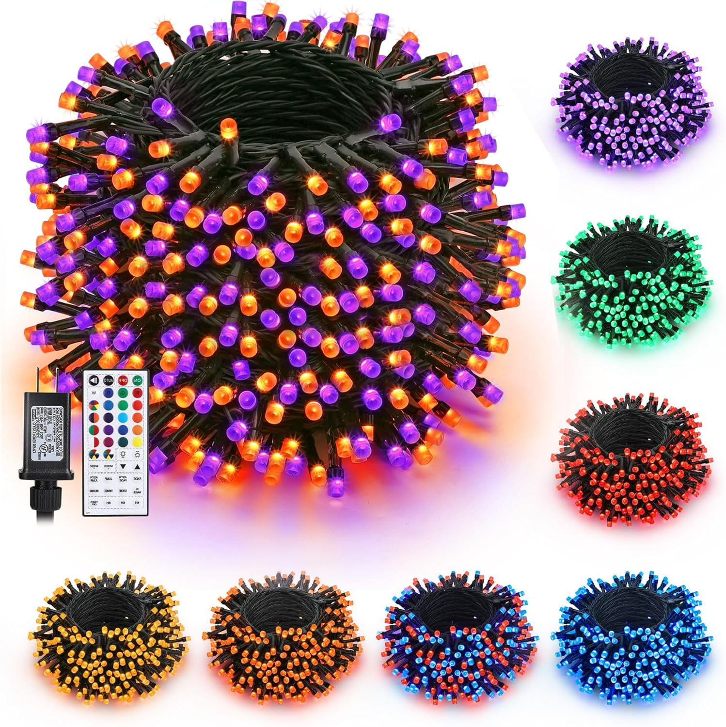 LIDUI-RGB Christmas Lights, 98.4ft 300 LED Color Changing Christmas ...