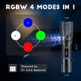 LIDUI-RGBW 4 Modes Flashlight, Red Green Blue White Light Options ...