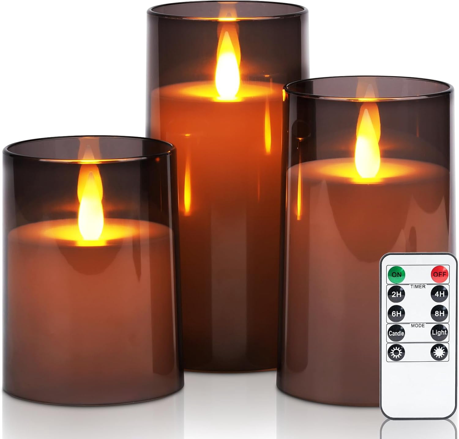 LIDUI-Realistic Flickering Flameless Candles Battery Operated, LED Fake ...