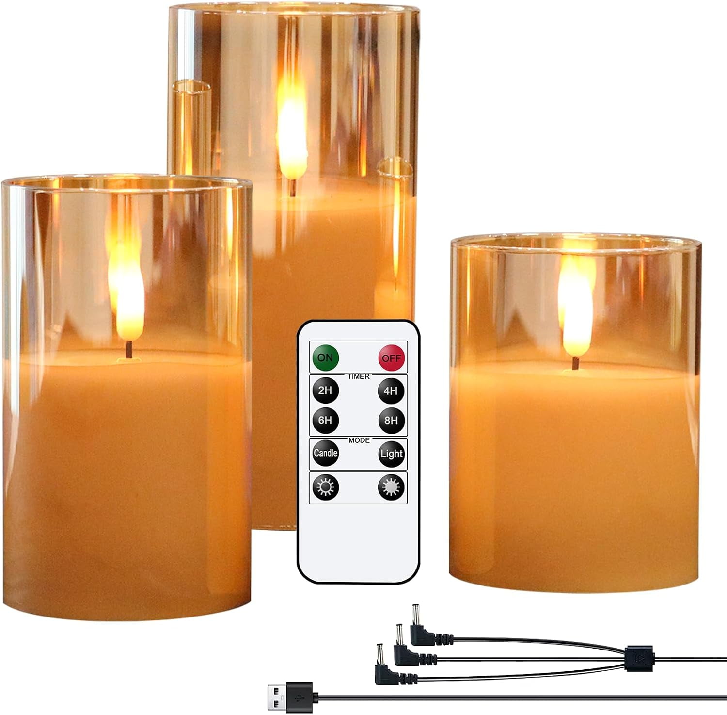 LIDUI-Rechargeable Candles with Remote, Rechargeable Flameless Candles ...