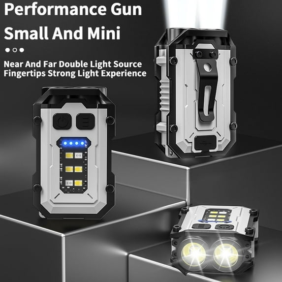 LIDUI-Rechargeable Keychain Flashlight with Type-C Fast Charging,Mini ...