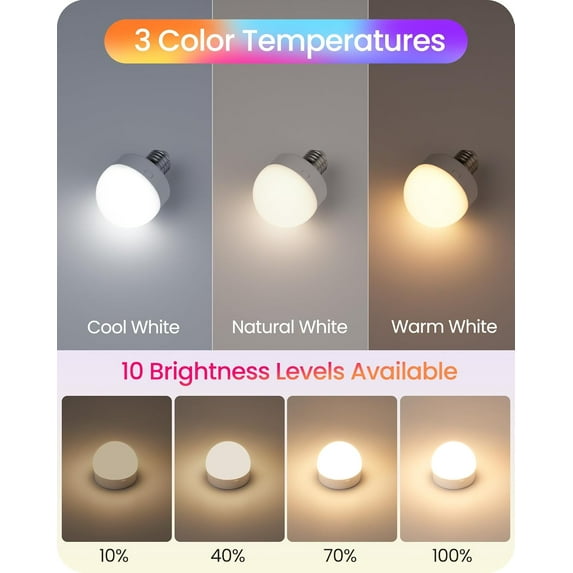 LIDUI-Rechargeable Light Bulbs with Remote Control, 4 Packs Battery ...