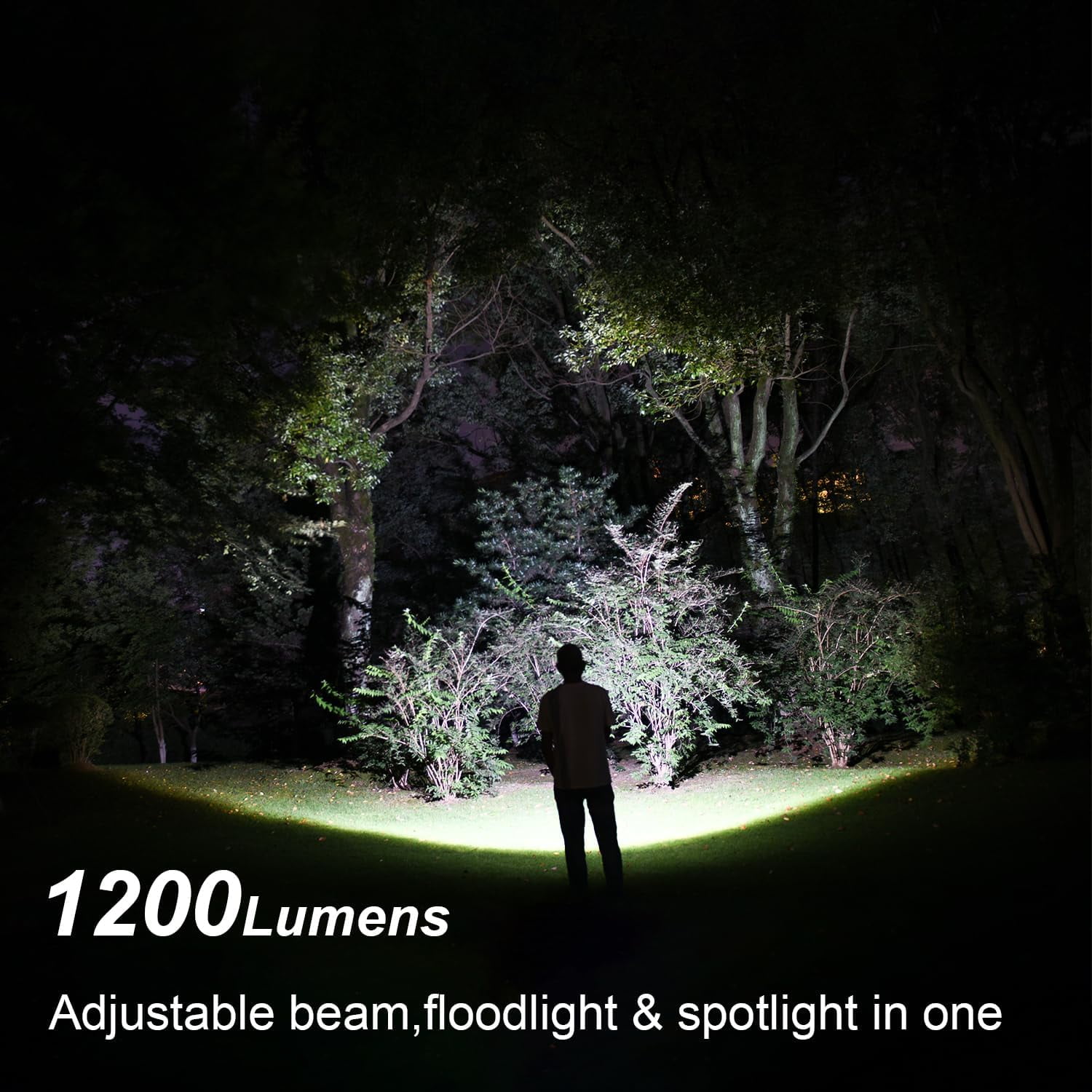 LIDUI-Rechargeable Zoom Flashlight with Diffuser & Clip Magnetic Cap, 3 ...