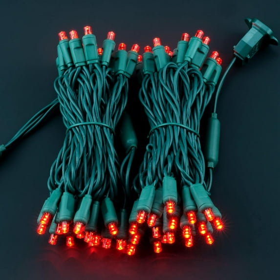 LIDUI-Red 5MM LED Christmas Lights, 33 ft 100 Count 4" Spacing One ...