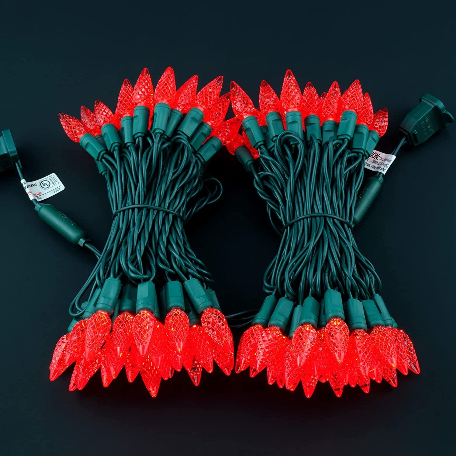 LIDUI-Red C6 Strawberry LED Christmas Lights, 33 ft 100 Count 4 ...
