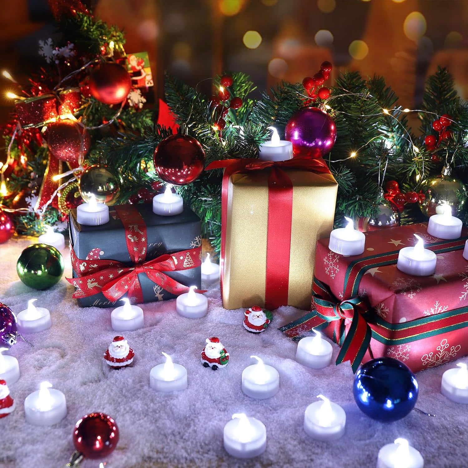 LIDUI-Remote Controlled LED Tea Light,White Flickering Bulb,Long ...