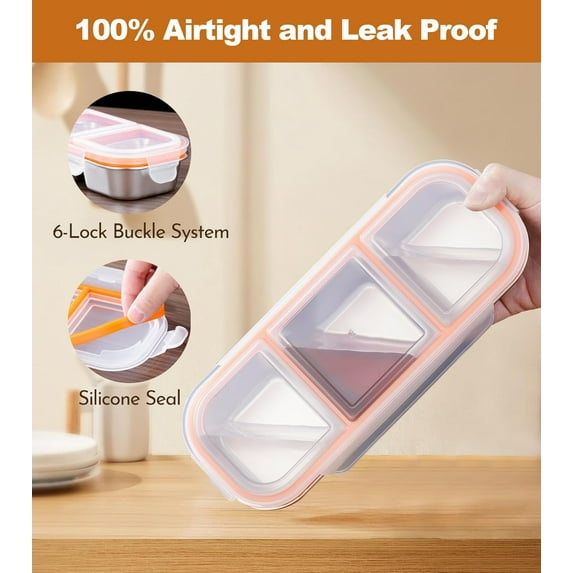 LIDUI-Reusable Snackle Box Container with Lids - Leakproof 2 ...