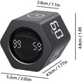 LIDUI-Rotating Cube Timer - 1/5/30/10/60min Presets, Gravity Sensor Pomodoro Stopwatch, 3 Sound ...