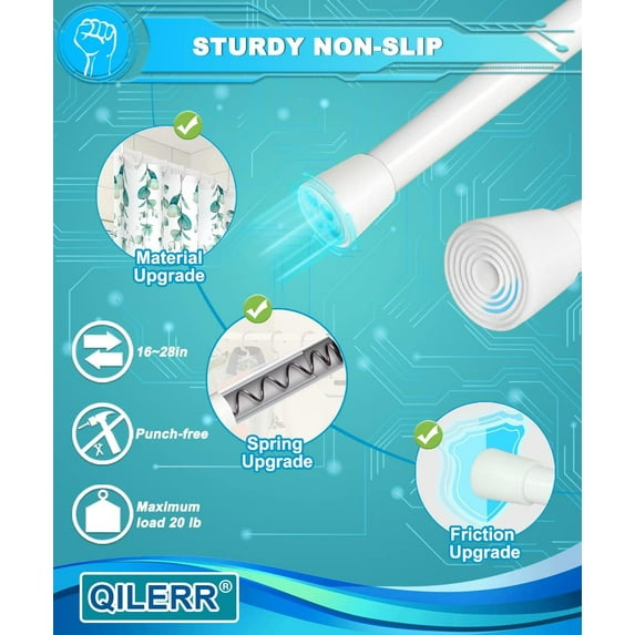 LIDUI-Short Tension Rod 16 to 28 Inche Small Shower Curtain Rods No ...
