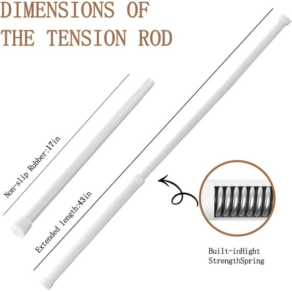 LIDUI-Shower Curtain Rod, 28-43 inch Adjustable Spring Tension Curtain ...