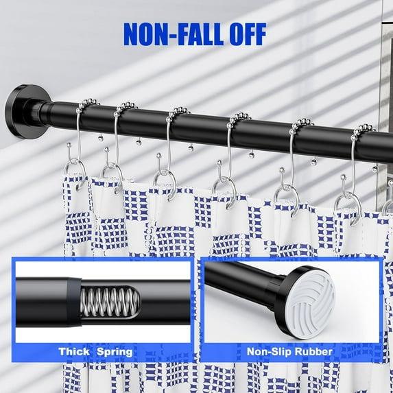 LIDUI-Shower Curtain Rod 32-80 Inch Adjustable - 1 Inch Diameter Heavy ...