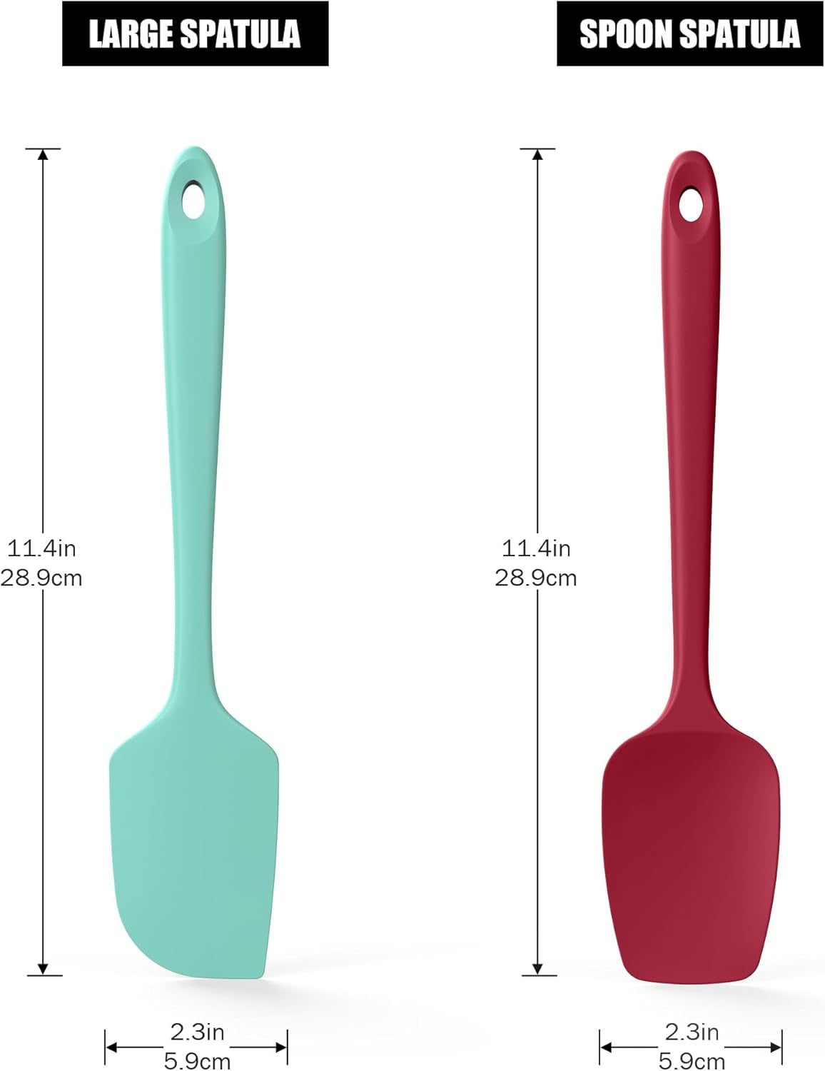 LIDUI-Silicone Scraper Spoon Spatulas, 600°F Heat Resistant BPA Free ...