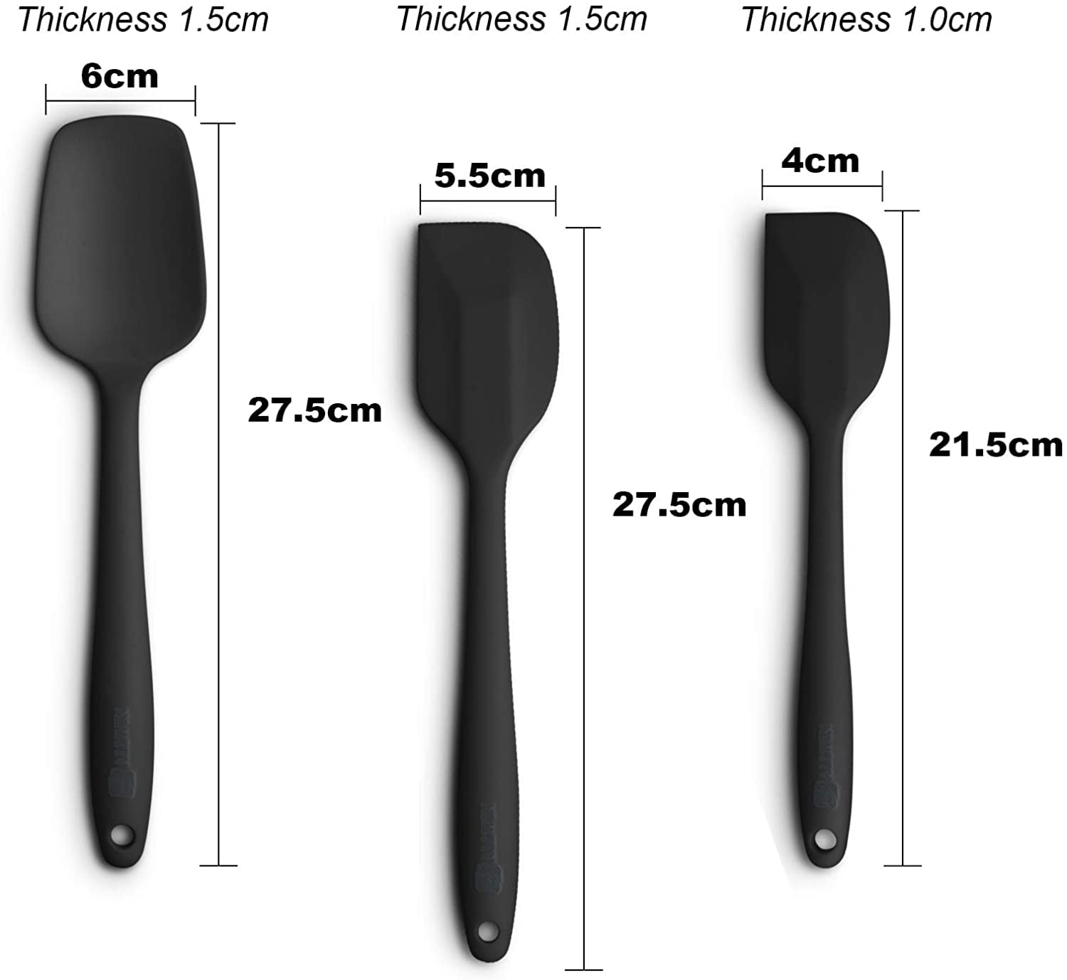 LIDUI-Silicone Spatula 3-piece Set, Ergonomic Handle High Heat ...