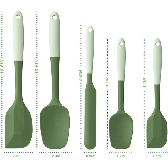LIDUI-Silicone Spatula Set, 5 Piece Food Grade Rubber Spatulas for ...