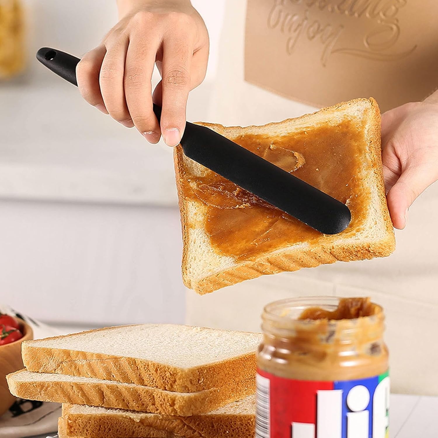 LIDUI-Silicone Spatula Set for Jam Jar & Baking - Heat-Resistant Small ...