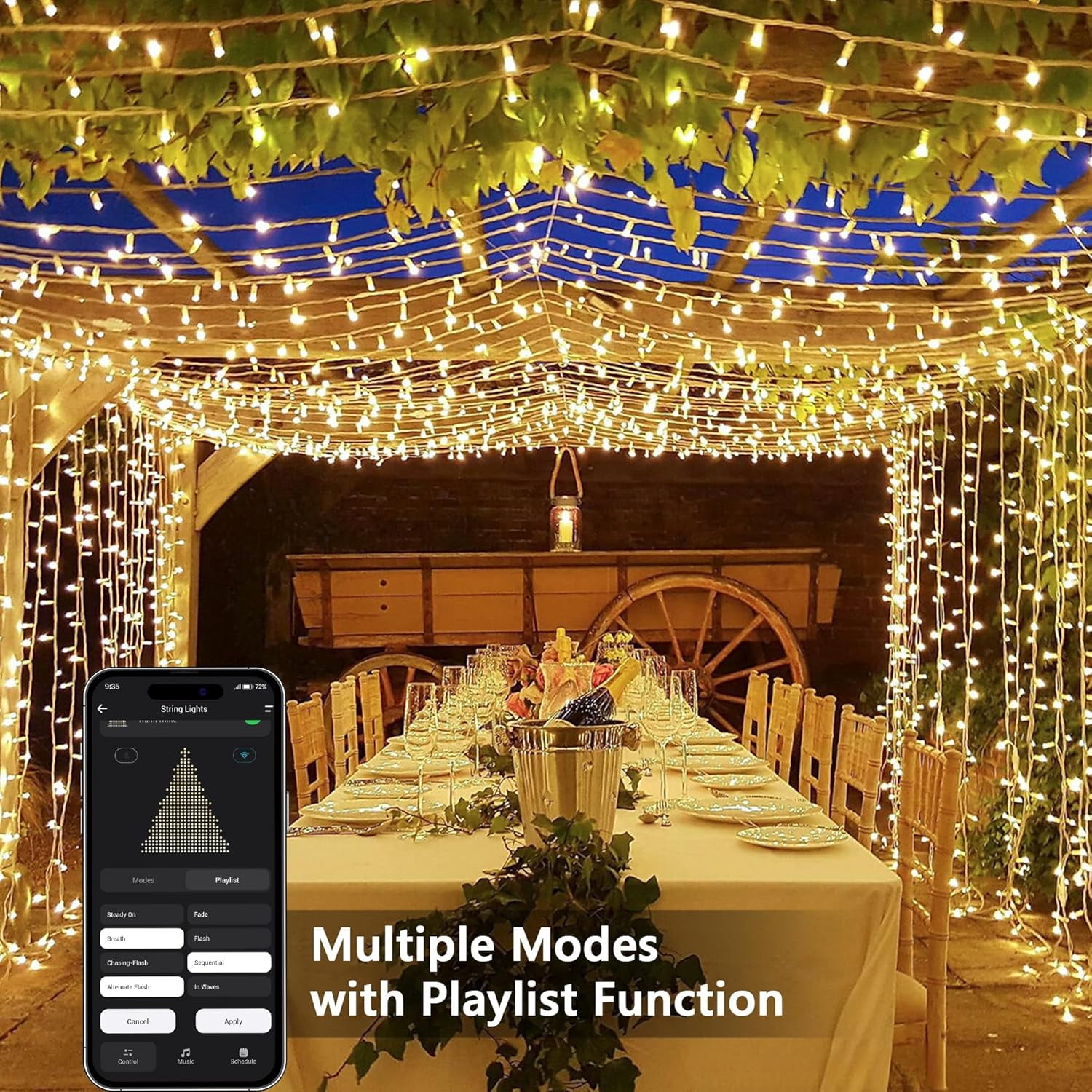 LIDUI-Smart Christmas Lights, 66FT 200 LED Christmas Lights with App ...