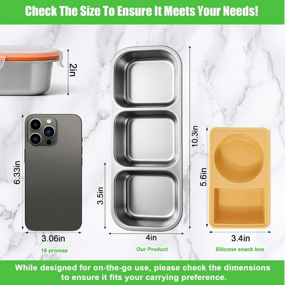 LIDUI-Snackle Box Container Stainless Steel, Reusable Snack Containers ...