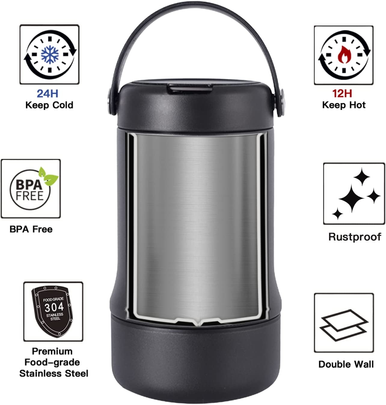 LIDUI-Soup Thermo with Foldable Spoon and Bowl 20oz, All-in-one ...