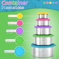LIDUI-Stainless Steel Containers with Lids, 5-Pack Stackable Snack ...