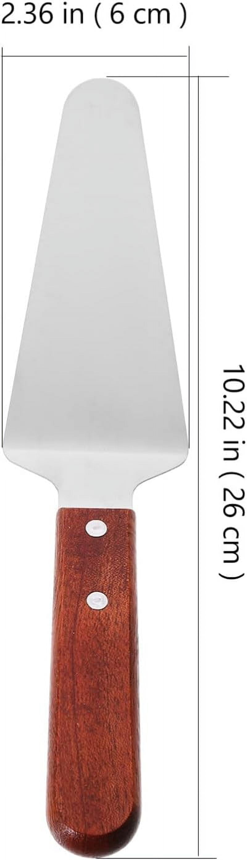 LIDUI-Stainless Steel Pizza Spatula with Wooden Handle, Triangle Pizza ...