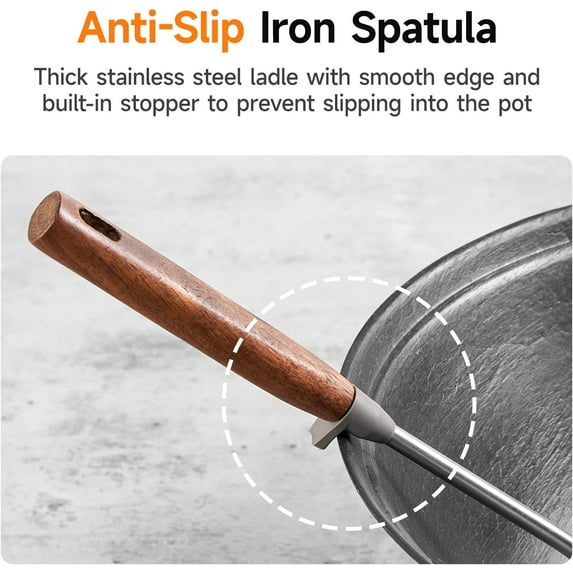 LIDUI-Stainless Steel Soup Ladle 14.2" Long Handle, 3.7" Wide Deep Bowl ...