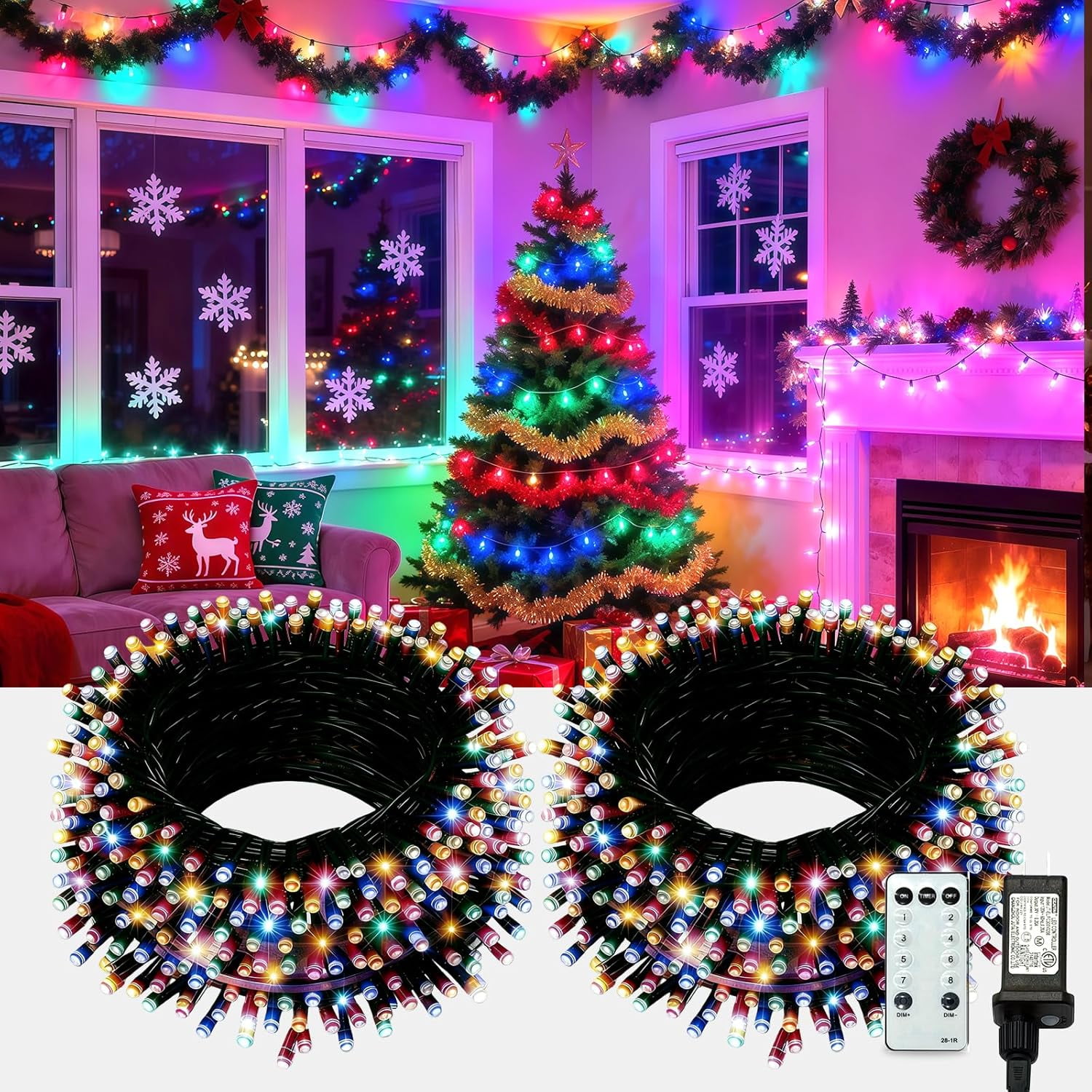 LIDUI-String Lights for Christmas Decor,LED RGB Classroom Lights ...
