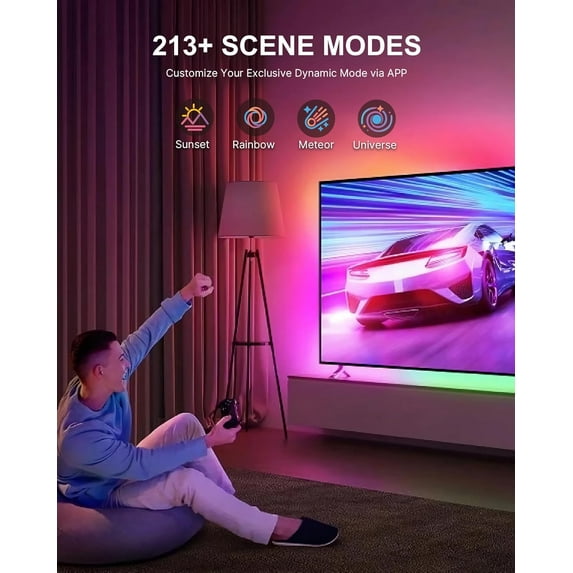 LIDUI-TV LED Backlight, 4 Pre-Cut 1.64ft/6.56ft Short LED Light Strip ...