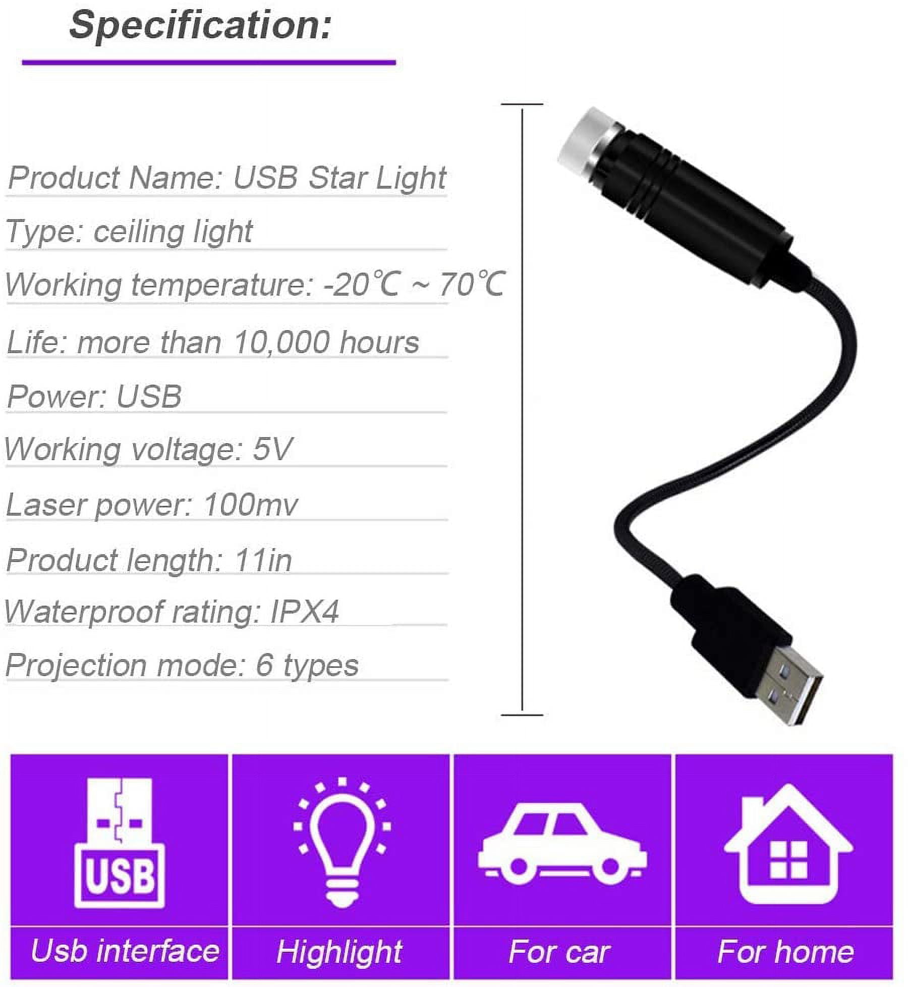 LIDUI-USB Night Light, Star Projector Night Light, Adjustable Romantic ...