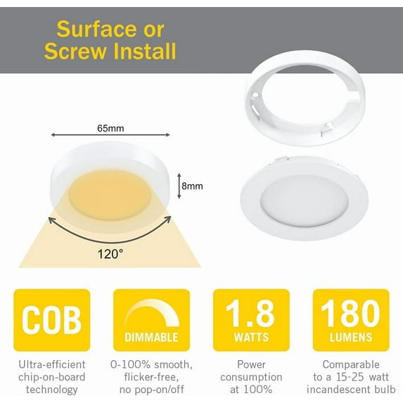 LIDUI-Under Cabinet Lighting 12V 2W/pc, Wireless Dimmer Switch ...