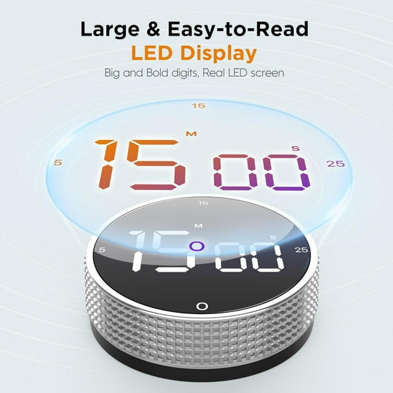 LIDUI-Upgrade Digital Kitchen Timer - Magnetic Countdown Countup Visual ...