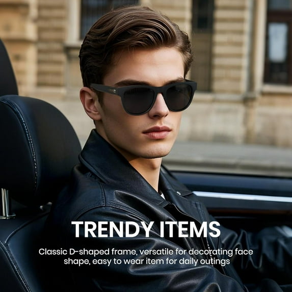 LIDUI-Vintage Polarized Sunglasses for Men Retro Oval Frame UV ...