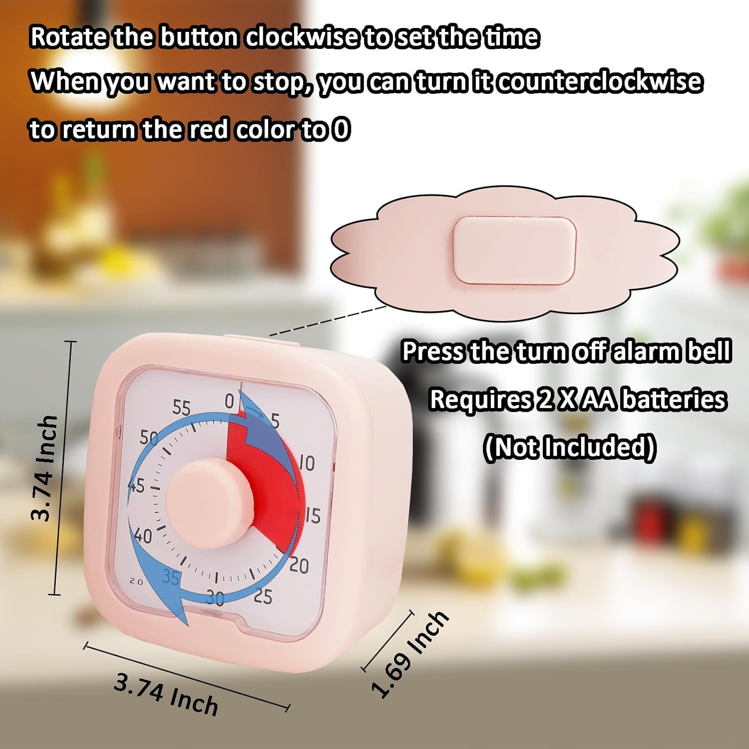 LIDUI-Visual Timer with Loud Alarm, Rotatable Digital Countdown Timer ...