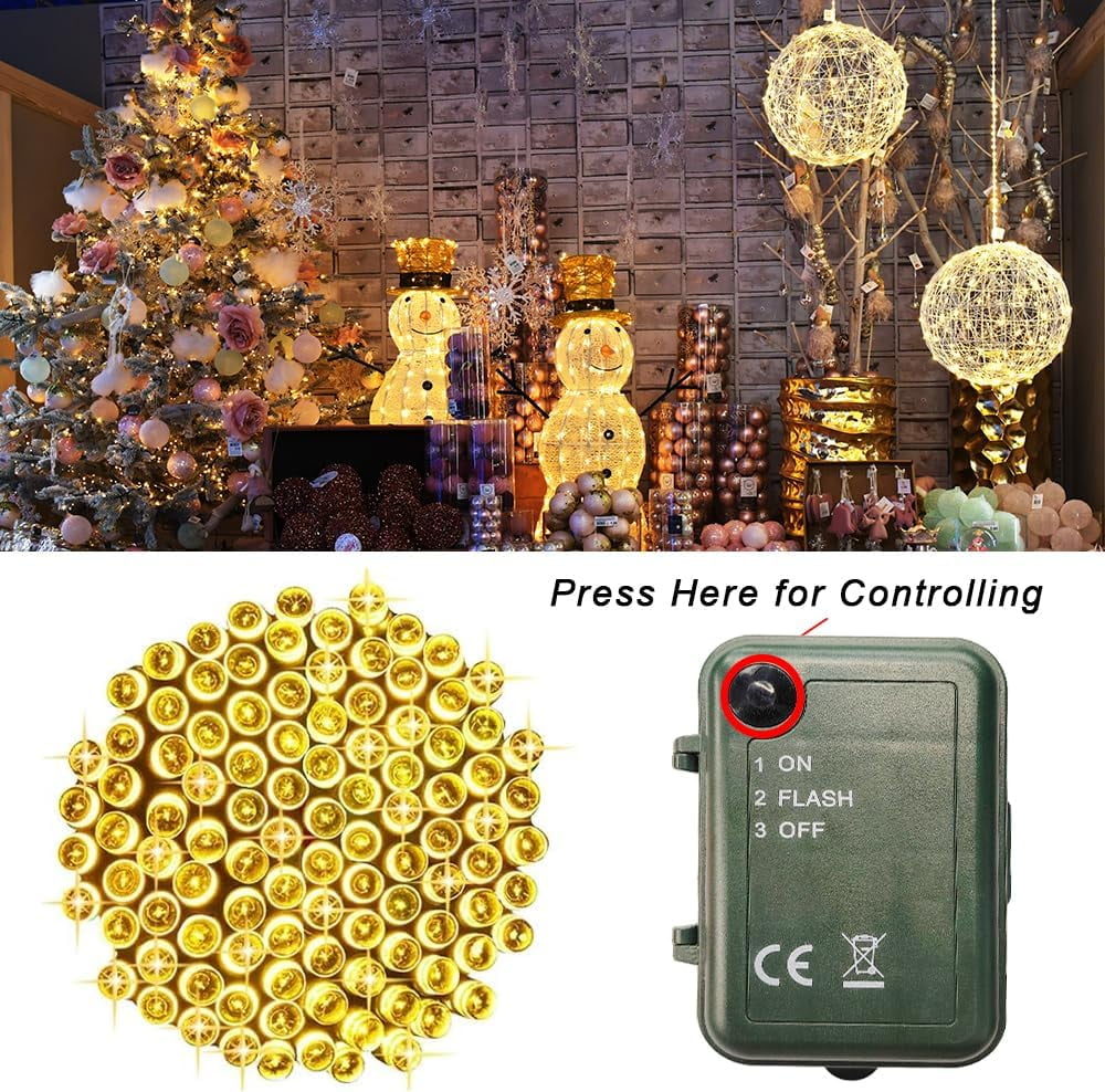 LIDUI-Warm White Battery Powered String Lights, 4 Pack Total 66.6 FT ...