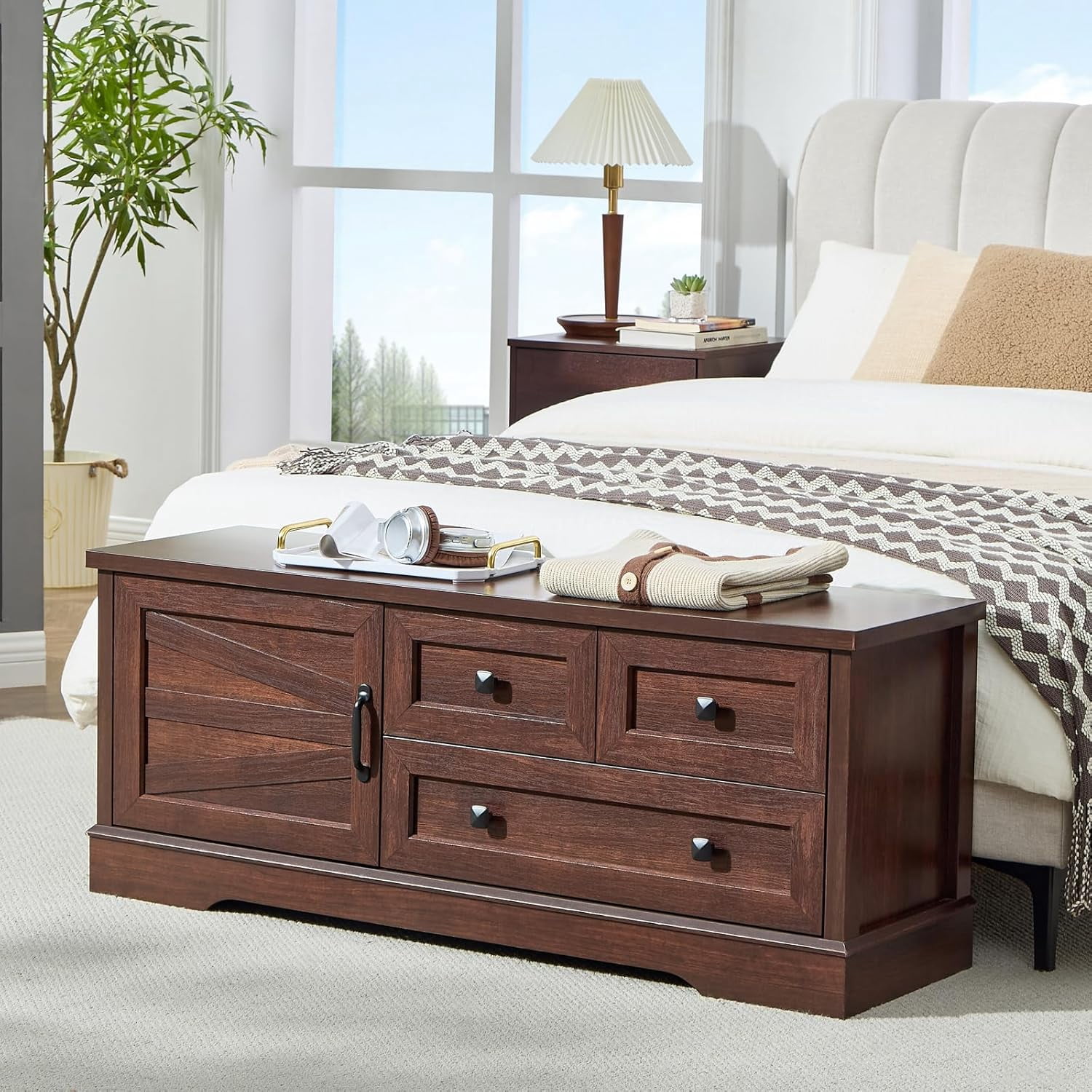 LIDYUK 3 Drawer Cherry Wood Dresser for Bedroom Farmhouse Dresser Chest ...