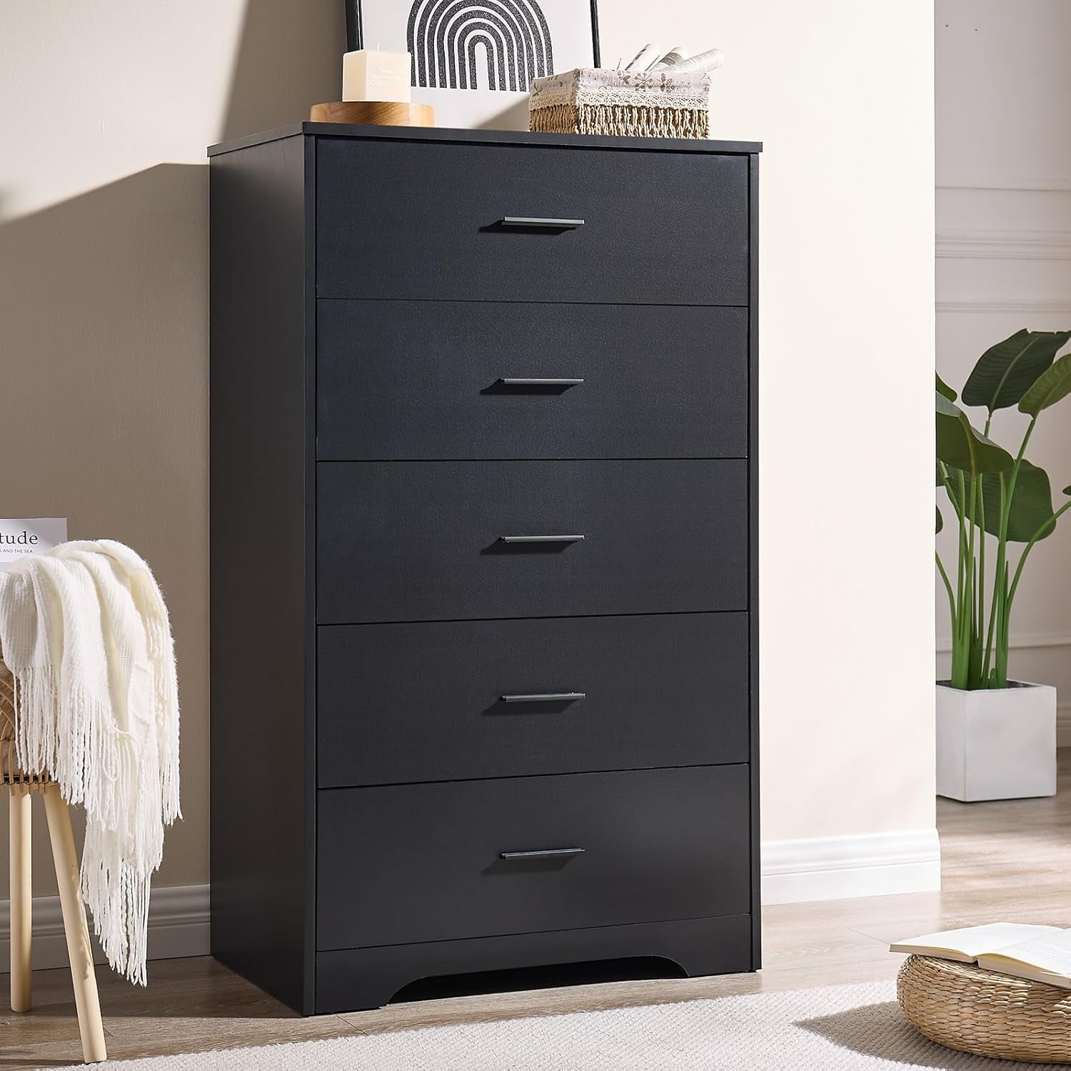 LIDYUK Dresser for Bedroom, Wood Dresser with 5 Drawers, Modern ...
