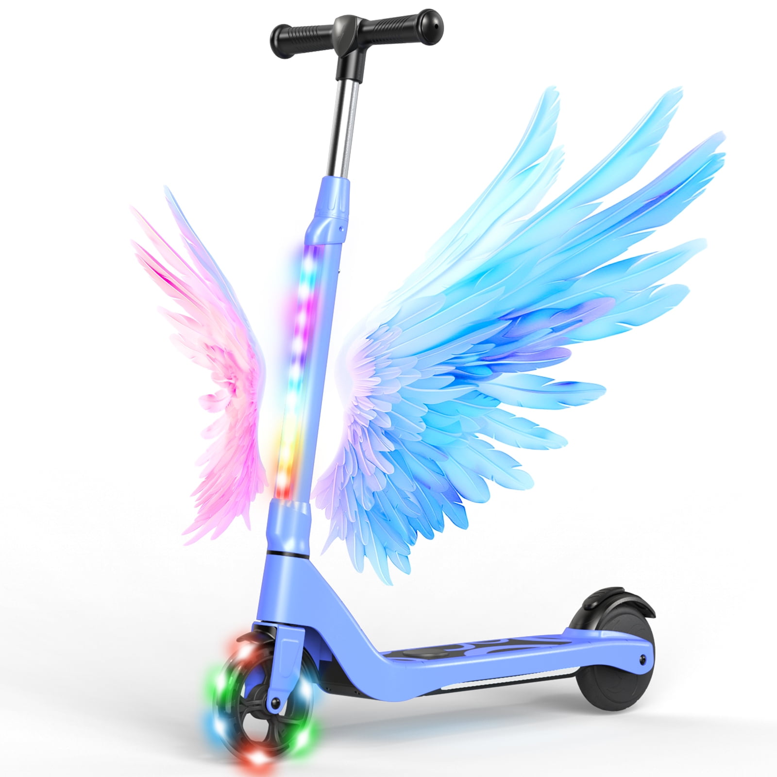 LIEAGLE Electric Scooter for Kids Ages 6-12, Lightweight and Adjustable Handlebar with Flashing ...