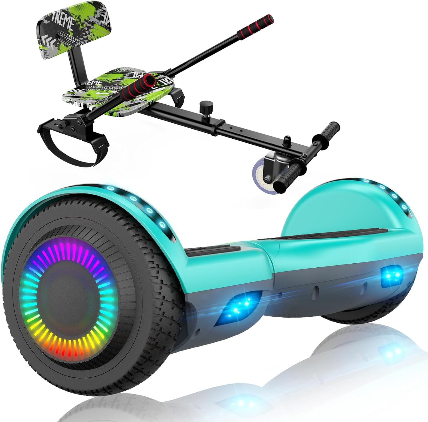 LIEAGLE Hoverboard Go Kart Combo, 6.5" Two Wheel Self Balancing Scooter ...