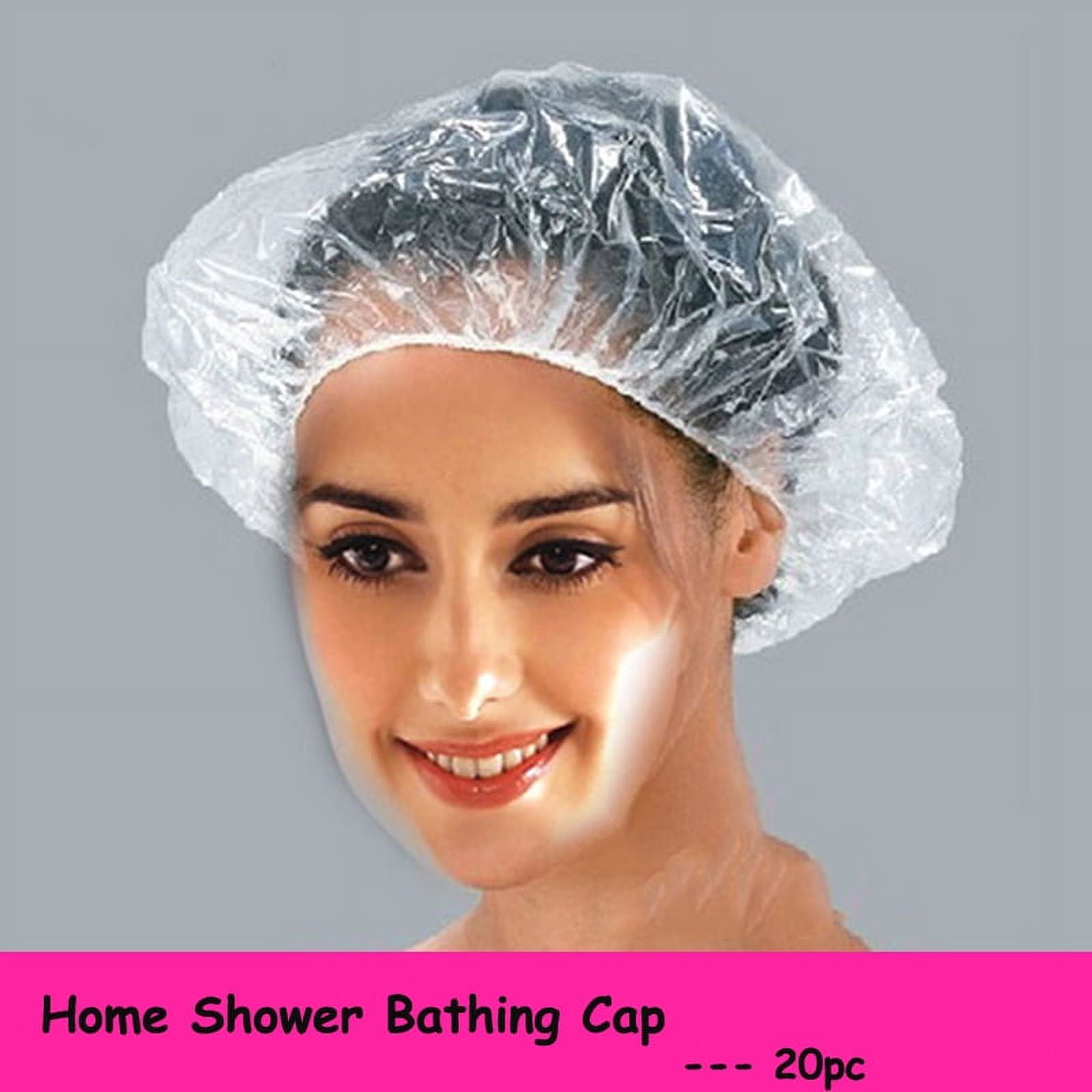 LIEAGLE Waterproof Elastic Salon Shower Cap Hat Reusable Bath Head Hair ...