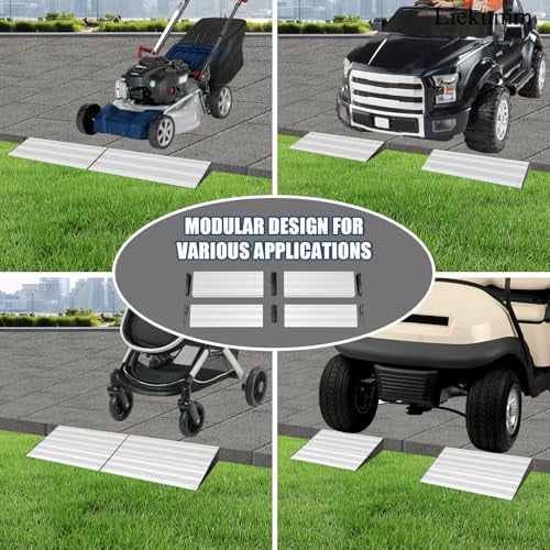 LIEKUMM 1 Inch Rise Aluminum Ramp, 2200lbs Capacity Door Threshold Ramp ...